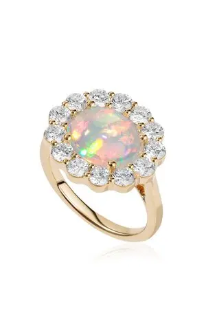 JULIA CHAFE 14k Yellow Gold Opal And Diamond Ring - White