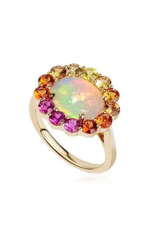 JULIA CHAFE 14k Yellow Gold Opal And Multi-stone Ring - Red