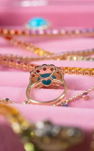 JULIA CHAFE 14k Yellow Gold Turquoise Twilight Ring