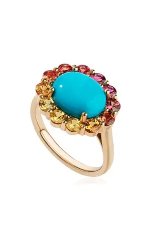 JULIA CHAFE 14k Yellow Gold Turquoise Sunset Ring - Blue