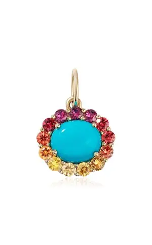 JULIA CHAFE 14k Yellow Gold Turquoise Sunset Charm - Blue