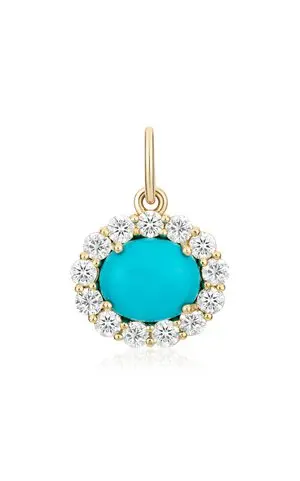 JULIA CHAFE 14k Yellow Gold Turquoise Diamond Charm - Blue