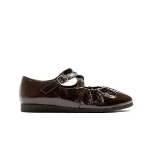 NAGUISA Bec Ballet Flat With Criss-cross Straps And Buckle Fastening - Brown