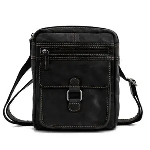 JACK GEORGES Voyager Slim Crossbody Bag - Black