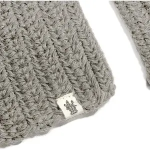 NIRVANNA DESIGNS Hand Crochet Velour Scarf - Ash