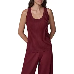 Donna Karan New York Ribbed Sweater Tank - Black Cherry