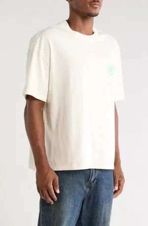 PACSUN Logo Cotton Graphic T-shirt - Cream