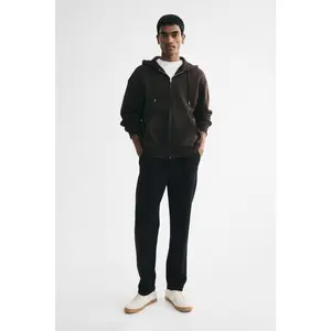 H&M Regular-fit Interlock Crease-front Joggers - Black