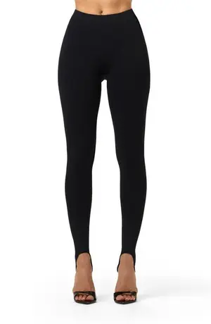 Naked Wardrobe Body Flex High Waist Stirrup Leggings - Black