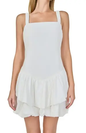 Endless Rose Tiered Bubble Hem Sleeveless Mini Dress
