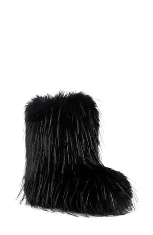 AZALEA WANG Faux Fur Boots - Black