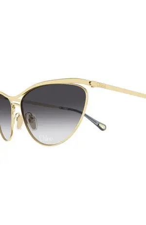 Chloé Cat Eye Sunglasses - Gold/grey