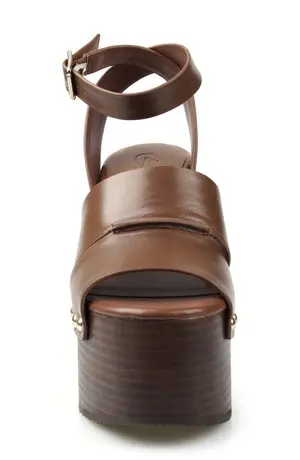 CANDIE'S Savoyy Faux Leather Wedge Sandal With Stud Detailing