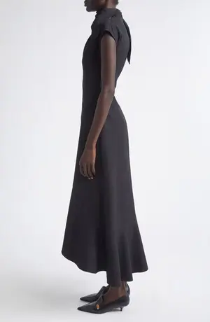 Proenza Schouler Elodine Asymmetric Tropical Wool Blend Dress