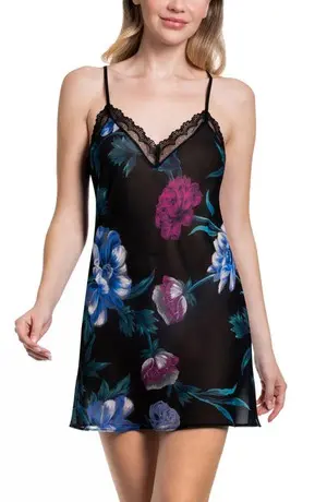 IN BLOOM BY JONQUIL Bailee Lace Trim Chiffon Chemise