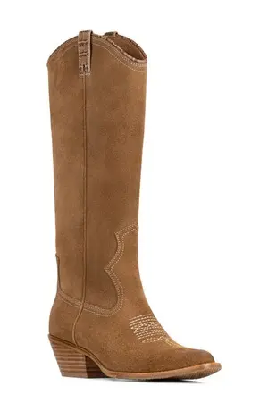 DONALD PLINER Tahlia Knee-high Leather Western Boots