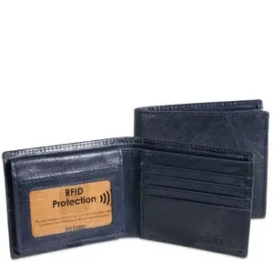JACK GEORGES Voyager Bifold Wallet With Id Flap - Navy