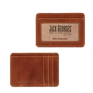 JACK GEORGES Voyager Slim Wallet "the Mitchell - Honey