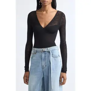 Zimmermann Wool Blend Pointelle Lace Sweater - Black