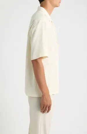 BOSS Lars Relaxed Fit Seersucker Camp Shirt