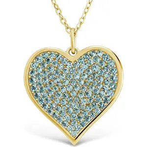 Sterling Forever 14k Plated Sterling Cubic Zirconia Heart Pendant Necklace - Gold