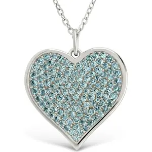 Sterling Forever 14k Plated Sterling Cubic Zirconia Heart Pendant Necklace - Silver