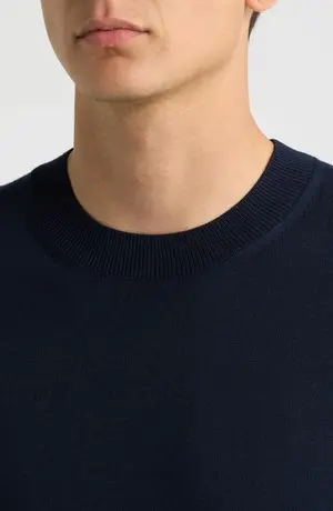 BOSS Virgin Wool Fine Knit Short Sleeve Sweater