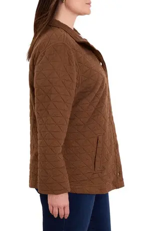 NIC+ZOE Quilted Knit Jacket With Stand Collar