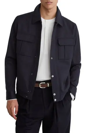REISS Americas Cotton & Lyocell Shirt Jacket
