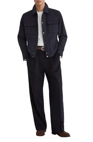 REISS Americas Cotton & Lyocell Shirt Jacket