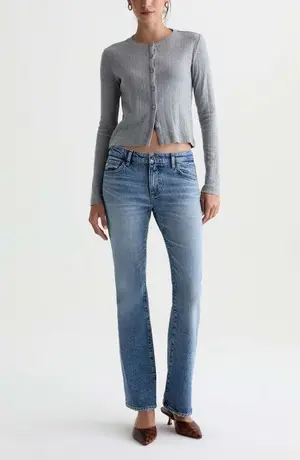 Ag Agden Cotton Pointelle Cardigan - Heather Grey