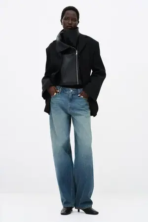 H&M Baggy Regular-waist Barrel Jeans - Denim Blue