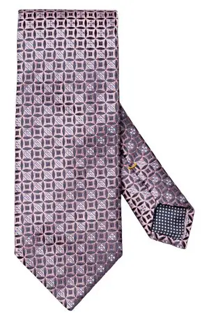 Eton Floral Medallion Silk Tie - Medium Pink