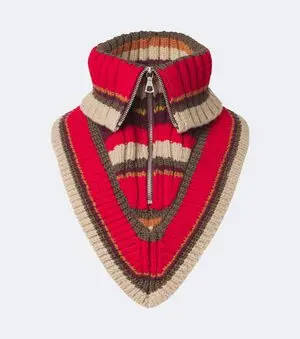 Dries Van Noten Striped Wool Zip-up Collar