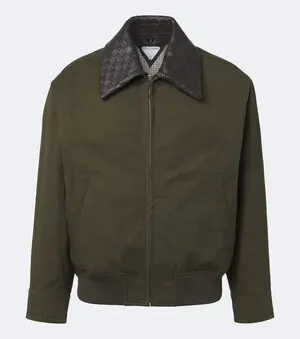 Bottega Veneta Intrecciato Cotton Twill Blouson Jacket - Green