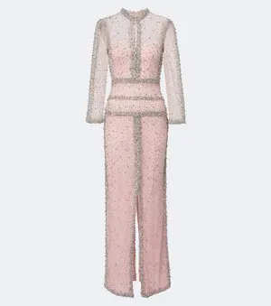 Costarellos Belina Embellished Tulle Gown
