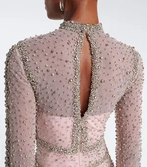 Costarellos Belina Embellished Tulle Gown