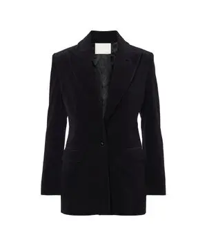 Costarellos Daimy Cotton Velvet Blazer - Black