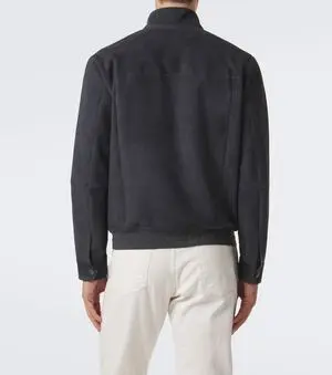 Canali Suede Bomber Jacket