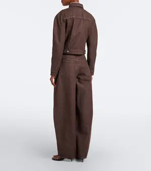 Jacquemus Ovalo Barrel-leg Jeans In Vinyl Continental Grain Bovine