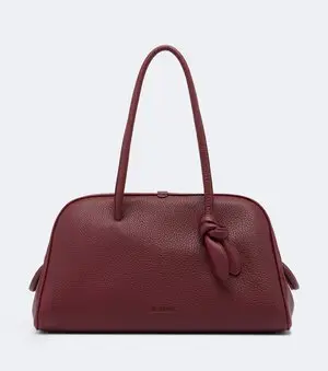 Jacquemus Turismo Medium Leather Bowling Bag - Burgundy