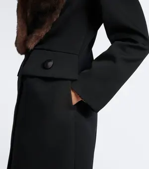 Valentino Garavani Virgin Wool Coat With Fur Trim