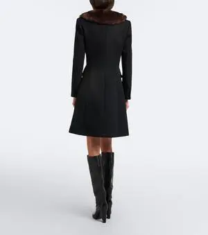 Valentino Garavani Virgin Wool Coat With Fur Trim