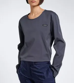 Miu Miu Cotton-blend Poplin T-shirt
