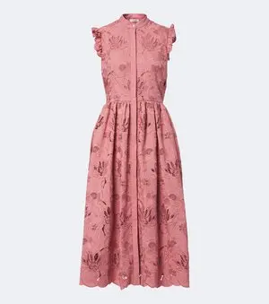 Erdem Guipure Lace Midi Dress - Pink
