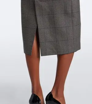 MUGLER Houndstooth Wool Midi Dress