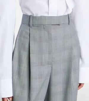 Givenchy Checked Wool Wide-leg Pants