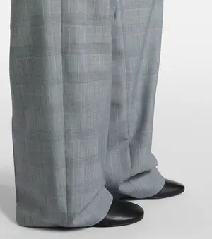 Givenchy Checked Wool Wide-leg Pants