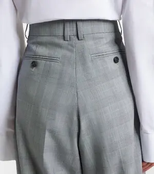 Givenchy Checked Wool Wide-leg Pants