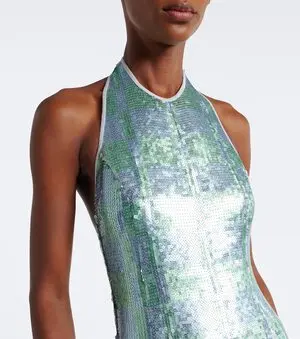 MARKARIAN Nerine Gingham Sequined Gown